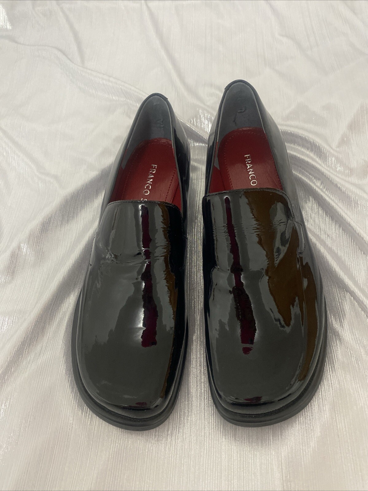 Franco Sarto Bocca Flex Black Patent Leather Slip on Loafers 6W See ...