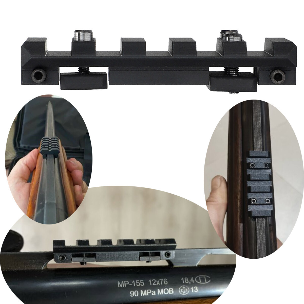 ohhunt Rifle Shotgun Ventilated Rib Mount 20mm Picatinny Rail Red Dot ...