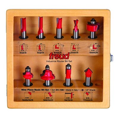 Freud Genuine 9 Piece Basic Router Bit Set With 1/2" Shank - 91-108 | eBay