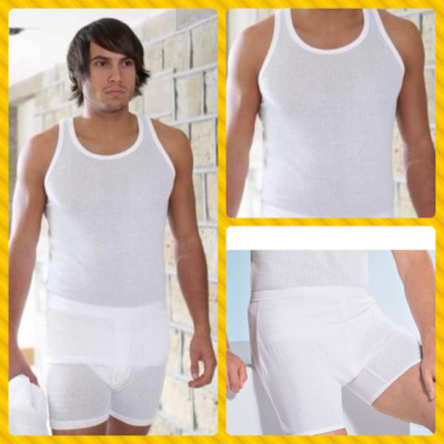 Guardian Men's Cotton Rich Classic String Mesh Net Eyelet Sleeveless ...