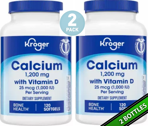 2 Pack Calcium Plus Vitamin D3 240 Softgels (2x120) 1200mg 25mcg D-3 ...