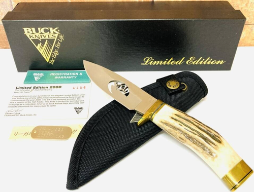 Unused BUCK KNIVES sheath knife 192 Elk Profile Limited Edition 2000 ...