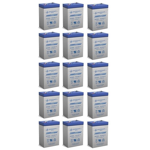 Power-Sonic 6V 4.5AH SLA Battery Replacement for Ritar RT645 - 15 Pack ...