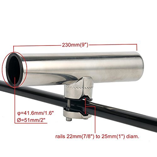 Amarine-made 2pcs Stainless Clamp on Fishing Rod Holder for Rails 7/8 ...