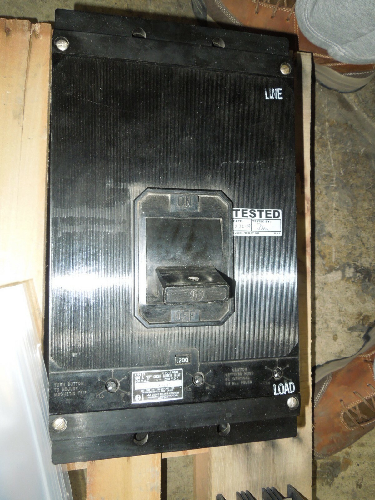 ITE KP3-B120 1200A 3P 600V 250VDC Breaker (no lugs) w/ Test Report for ...