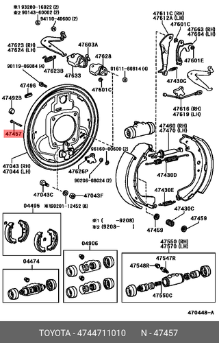 OE pin, shoe hold down spring for rear brake, 4744711010 for TOYOTA ...