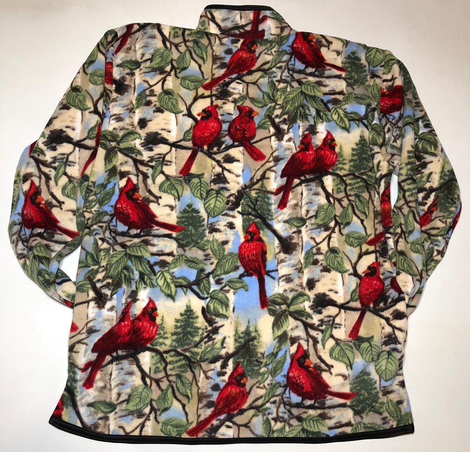 ZooFleece Cardinal Sweater Northern Cardinals Red Bird Women's Jacket ...