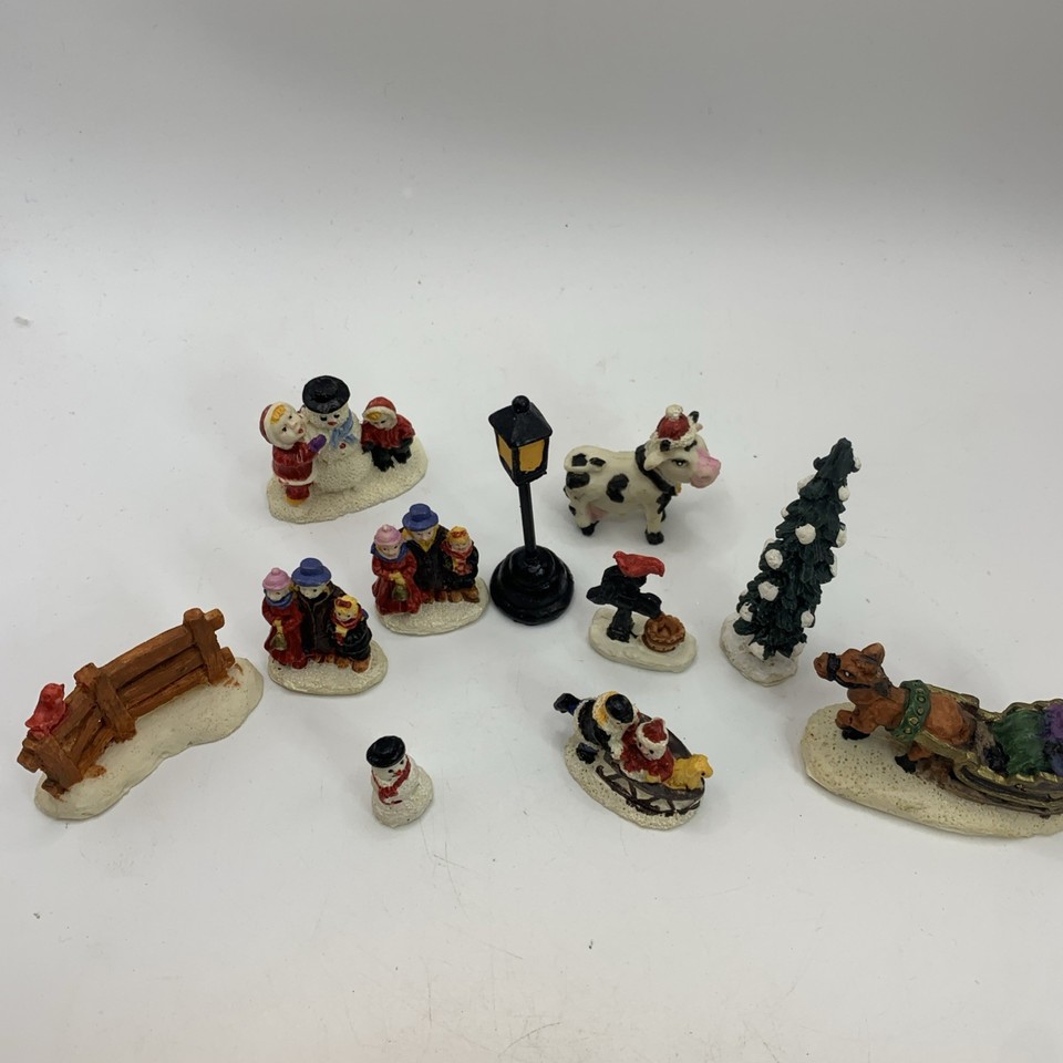 Lemax Village Christmas Theme Assorted Figurines Lot of 11 Playing ...