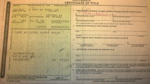 Vintage 1948 Ford FB Classic Washington Historical Document | eBay