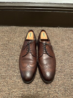 Ralph Lauren Sanderson Wingtip Burnished Dark Brow Leather Sz US10.5 ...