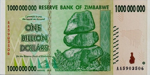 Zimbabwe UNC Banknote 1,000,000 ,000 Dollars 2008. Single 1 Billion ...