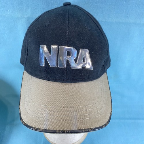 NRA Black & Tan w/ silver vinyl lettered baseball cap Trucker Hat ...