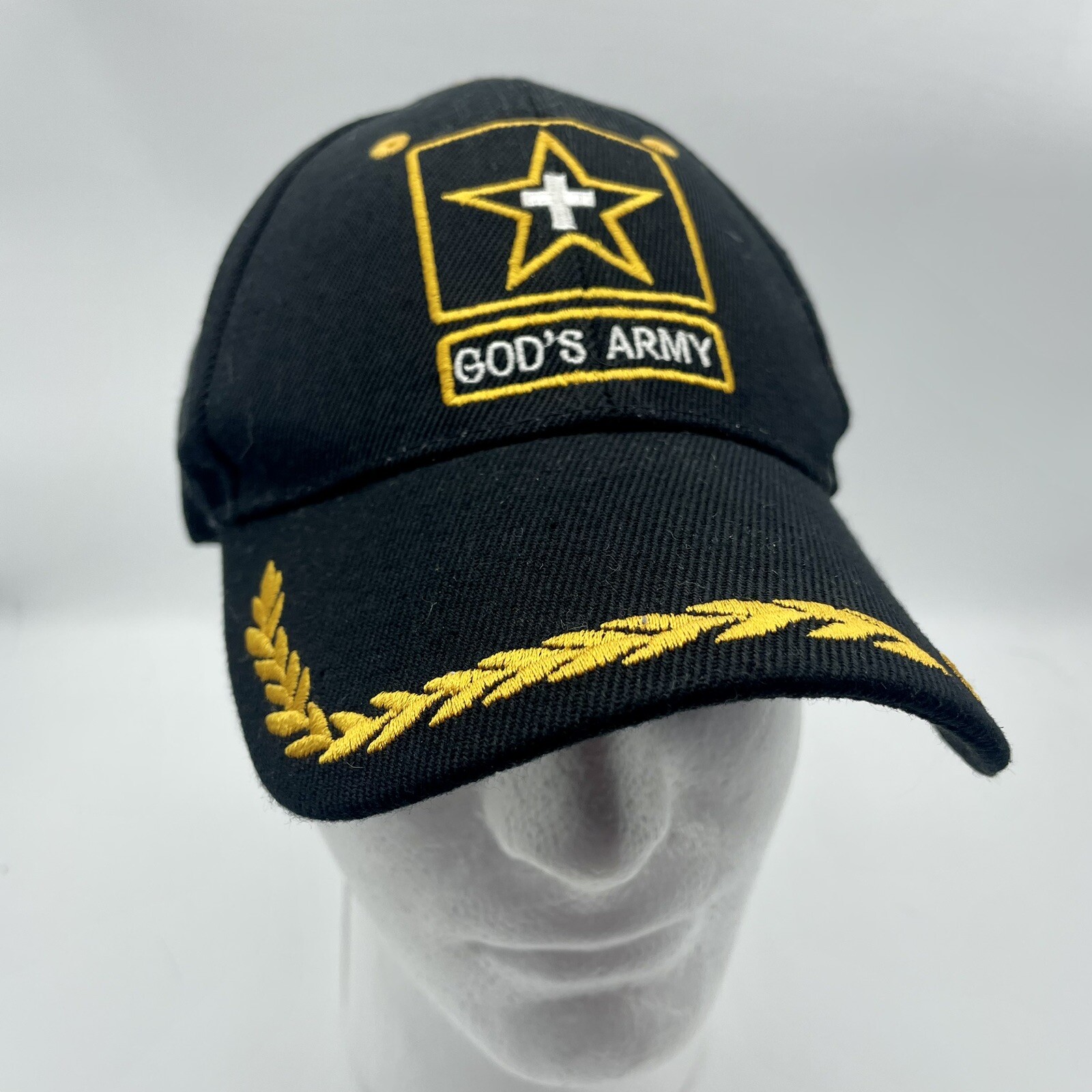 God's Army Christian Hat Ball Cap Black I Love Jesus Cross Star Veteran ...