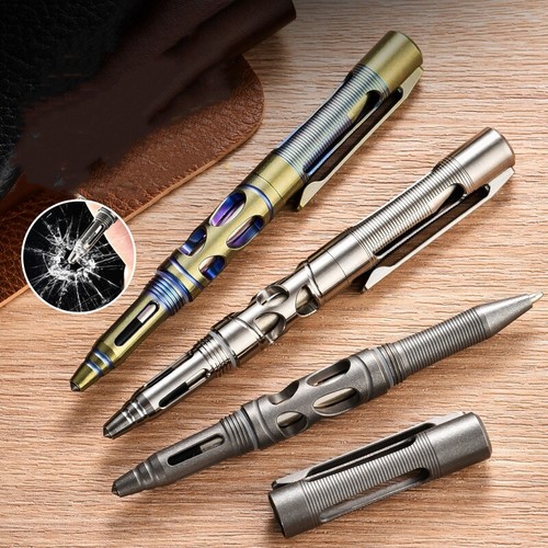 EDC Titanium Ballpoint Pen Signature Writing Pocket Pen Business Office ...