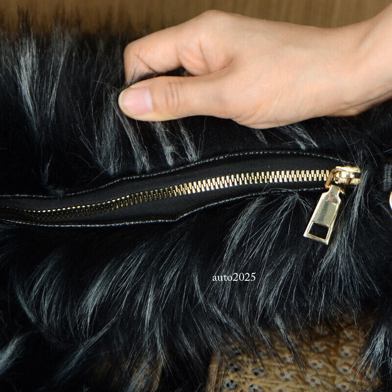 Lady Faux Fur Handbag Shoulder Bag Heart Shaped Furry Handle Casual ...