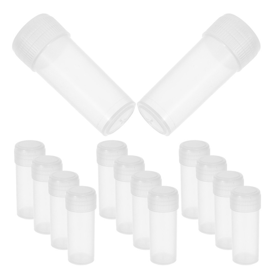 50pcs Small Plastic Sample Bottles with Screw Caps for Laboratory ...