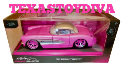 JADA Pink Slips 1:24 Diecast Car 1957 PINK CHEVROLET CORVETTE 2023 New ...