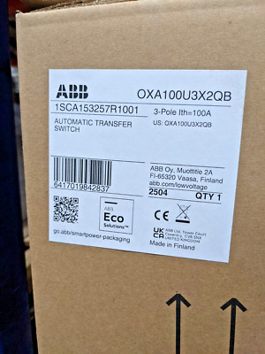 ABB Automatic Transfer Switch 200-480V 100A OXA100U2X2QB | eBay