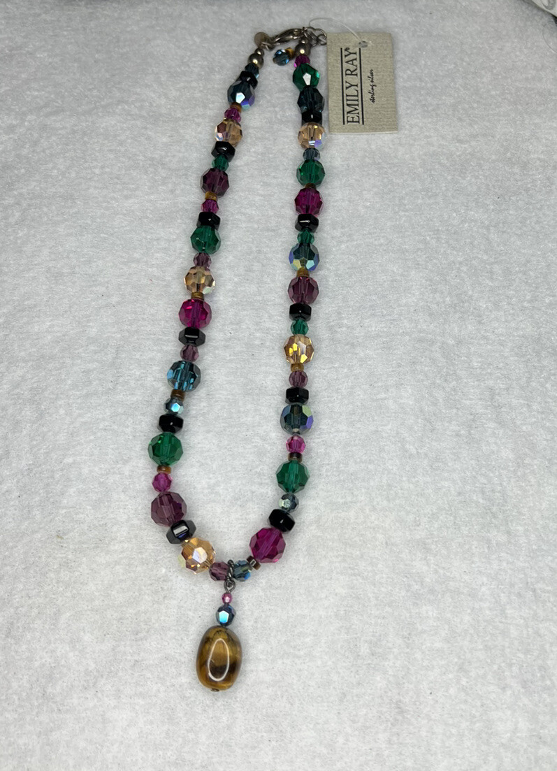 VTG Emily Ray Sterling Silver Multicolored Swarovski Crystal Beaded ...