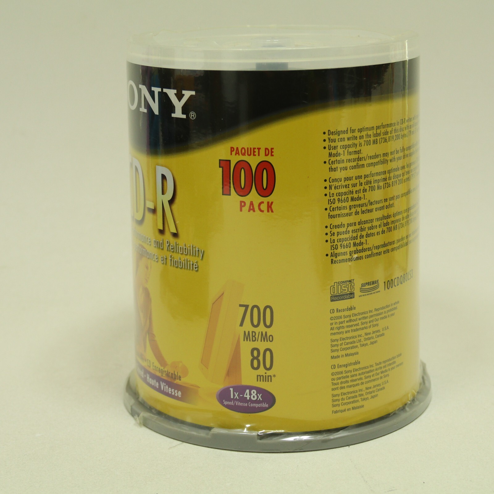 Sony CD-R 700MB Storage Media Discs - Pack of 100 for sale online | eBay