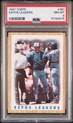 1987 Topps #381 Expos Leaders PSA 8 NEAR MINT-MINT | eBay