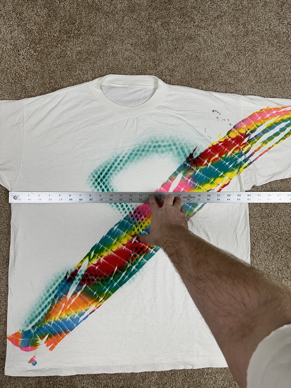 1990’s Vintage Rainbow Color Spectrum Stripe Artwork … - Gem