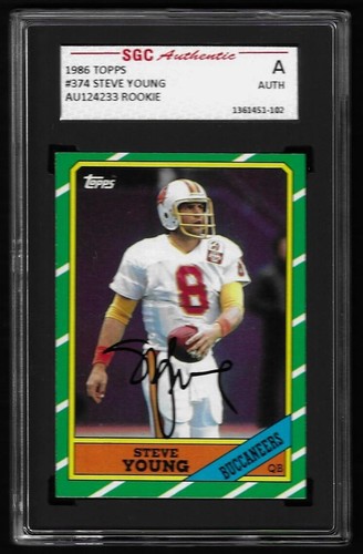STEVE YOUNG Signed 1986 Topps #374 AUTO SGC Authentic Autograph | eBay