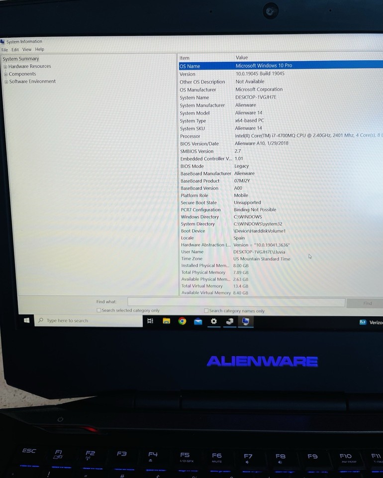 Alienware 14 Gaming Laptop i7-4700MQ 8GB RAM 256GB SSD GTX 765M Win 10 ...