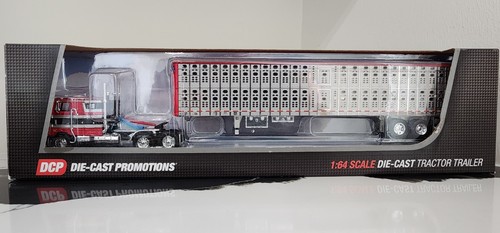 DCP 1/64 Diecast Red Cabover Peterbilt with Red Top Hog Trailer | eBay