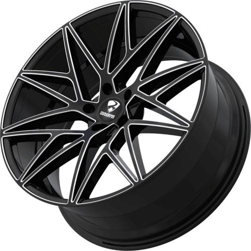 (Set-4) Ravetti M5 22x8.5 5X120 38mm Black Milled Wheels Rims 22 Inch ...