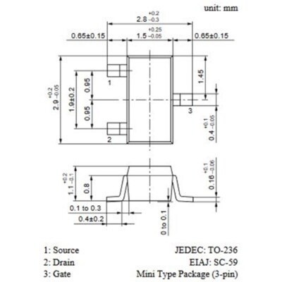 2SK374 Japan-Transistor N-MOSFET 55V 30mA 0,2W TO236 K374 | eBay