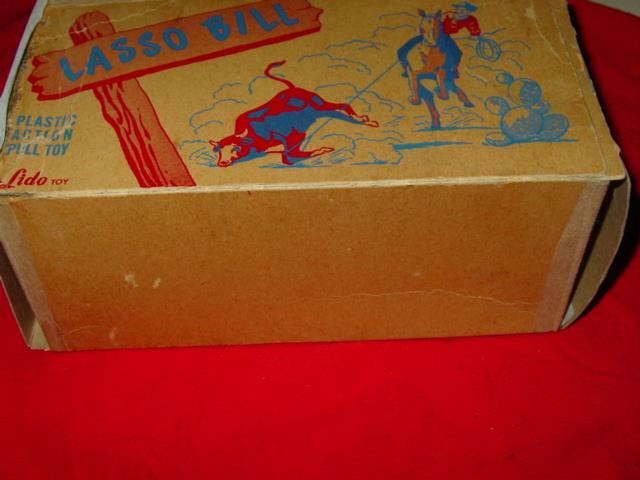 VTG Lido Toys : LASSO BILL - Plastic Action Pull Toy Cowboy (IN BOX ...