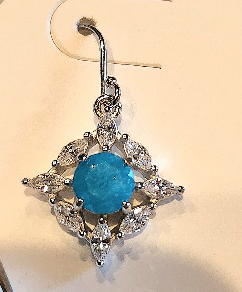BP STERLING CLUB Earrings RBP2990 GENUINE Blue Amazonite Dangle ...