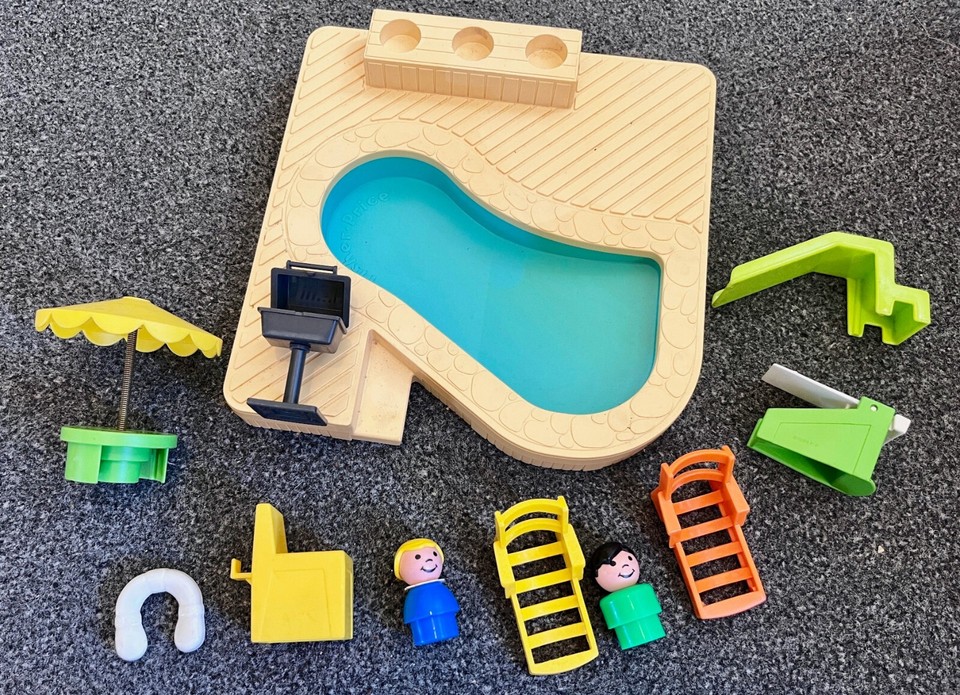 FISHER PRICE Vintage Little People - Complete Swimming Pool Set #2526 ...