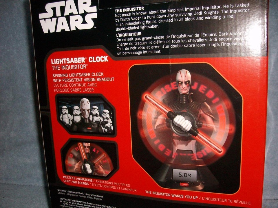 Lightsaber Clock The Inquisitor Star Wars Rebels Disney Spin Masters ...