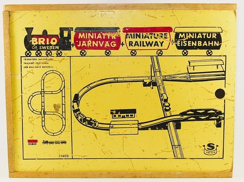 VTG Yellow Top Wood Wooden BRIO Sweden STORAGE BOX for Miniature ...