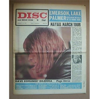 DAVE EDMUNDS DISC MAGAZINE JAN 23 1971 DAVE EDMUNDS COVER WITH MORE ...