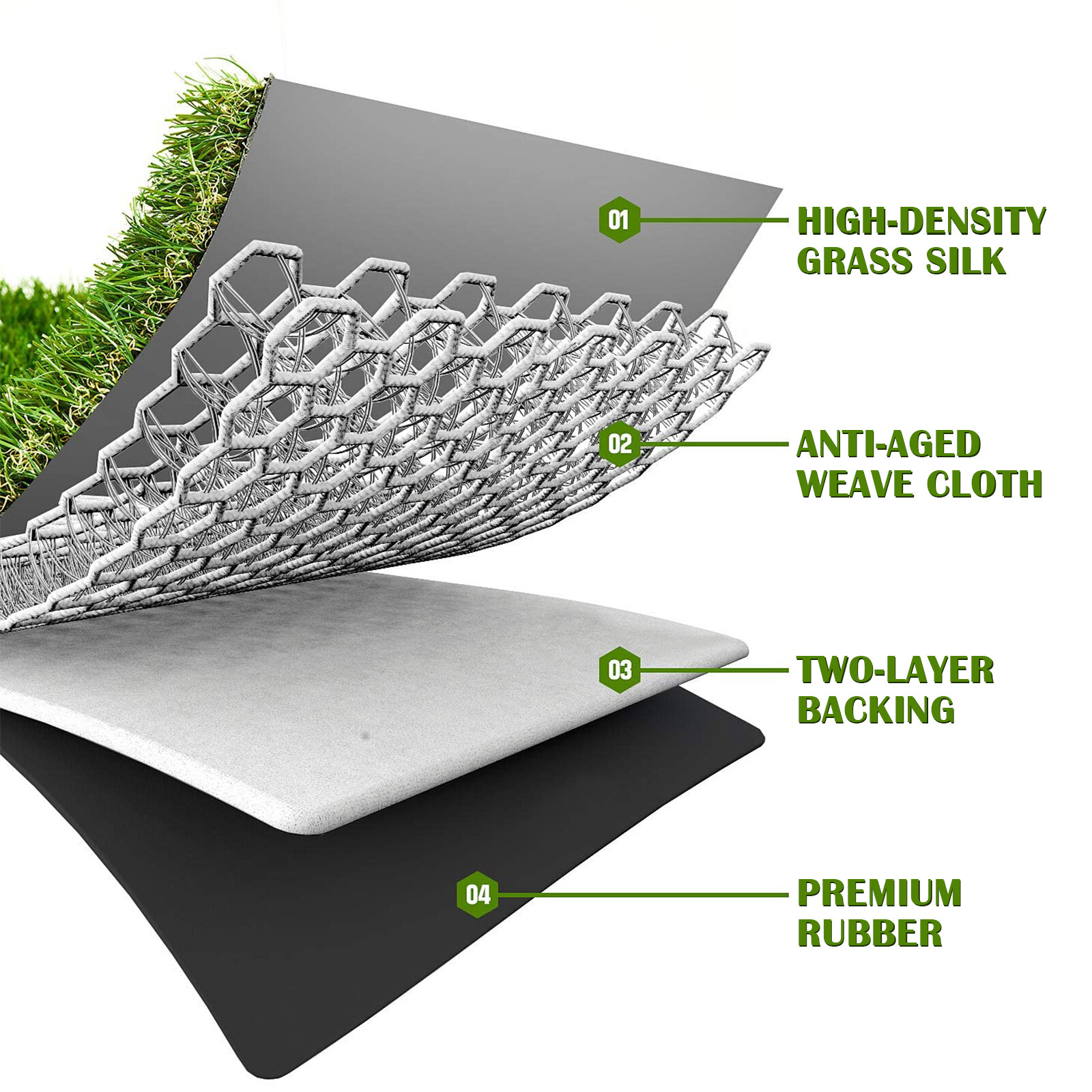 Custom Artificial Grass Mat Synthetic Landscape Fake Lawn Pet Dog Turf ...