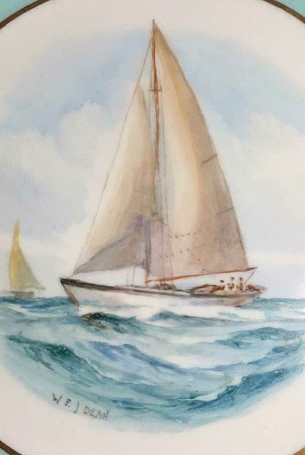 "America's Cup" "EDLU" Yacht Nautical Plate by WEJ Dean Crown Derby ...
