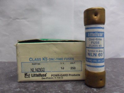New Lot Littelfuse NLN060 NLN 60 60 Amp One-Time Fuses NON60 250V NIB ...