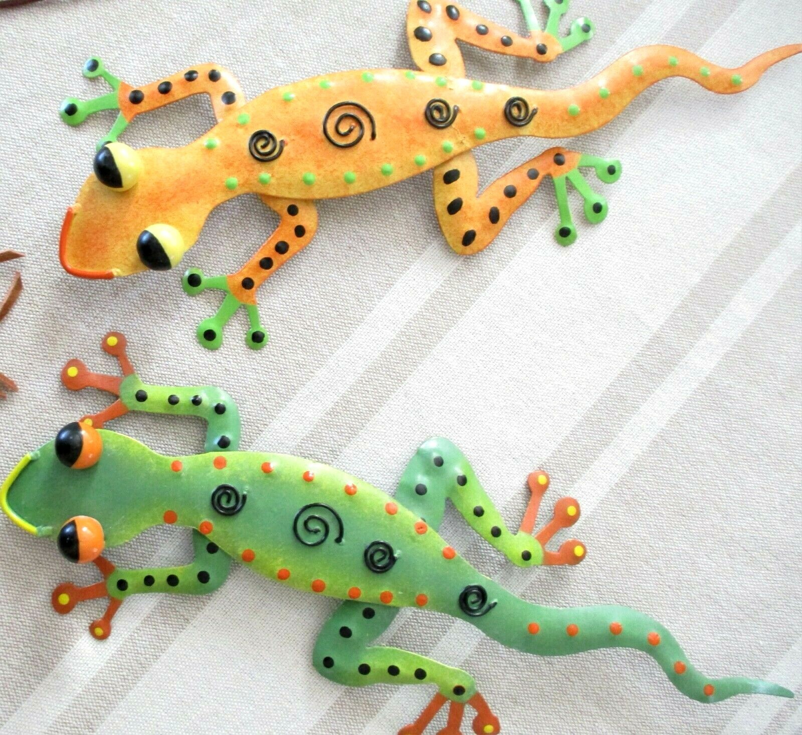 Southwestern Lot: Green/Orange Geckos, Leather Dream Catcher, Kokopelli ...