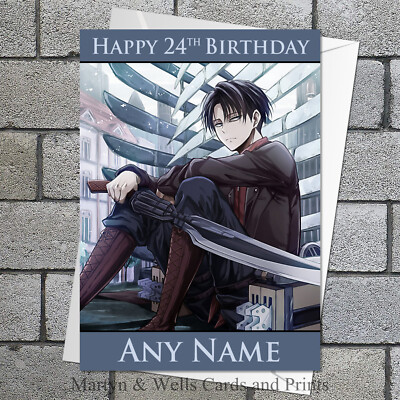 Attack on Titan birthday card: Levi. 5x7 inches. Anime, Manga ...