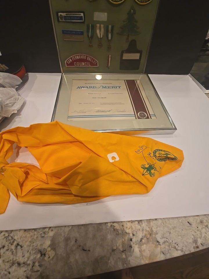 Framed Boy Scouts of America Merit & Commissioner Patch Set 70s, John ...