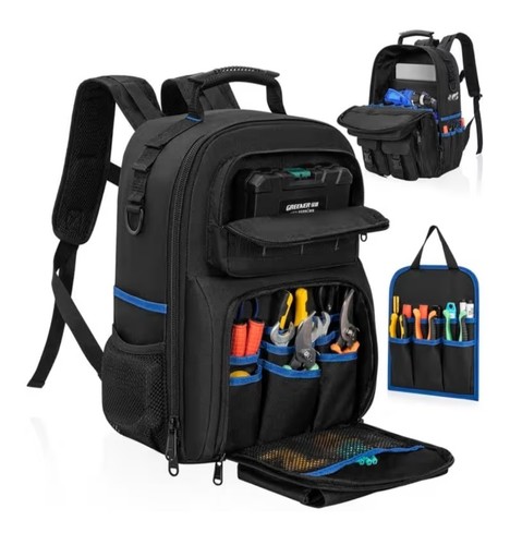Tool Backpack, Heavy Duty Tool Bag with Padded Shoulder and Removable ...