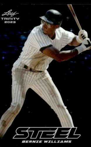 2023 Leaf Trinity #S-08 Bernie Williams Steel Stars and Dots Blue #/99 ...