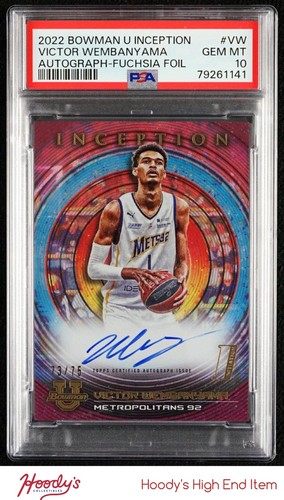 2022 Bowman Inception Fuchsia Victor Wembanyama Rookie ON CARD AUTO 73/ ...