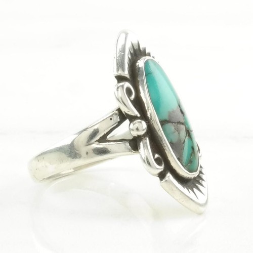 Bell Trading Post Silver Ring Turquoise Sterling Blue Size 8 | eBay