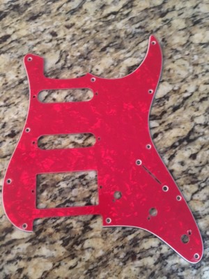 New Red Pearloid 2s 1h PickGuard 4 Fender Stratocaster Guitar three ...