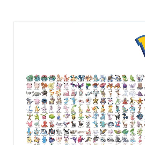 Pokemon Full Pokedex 1-721 Video Game Anime Gen 1 To Gen 6 Poster Print ...