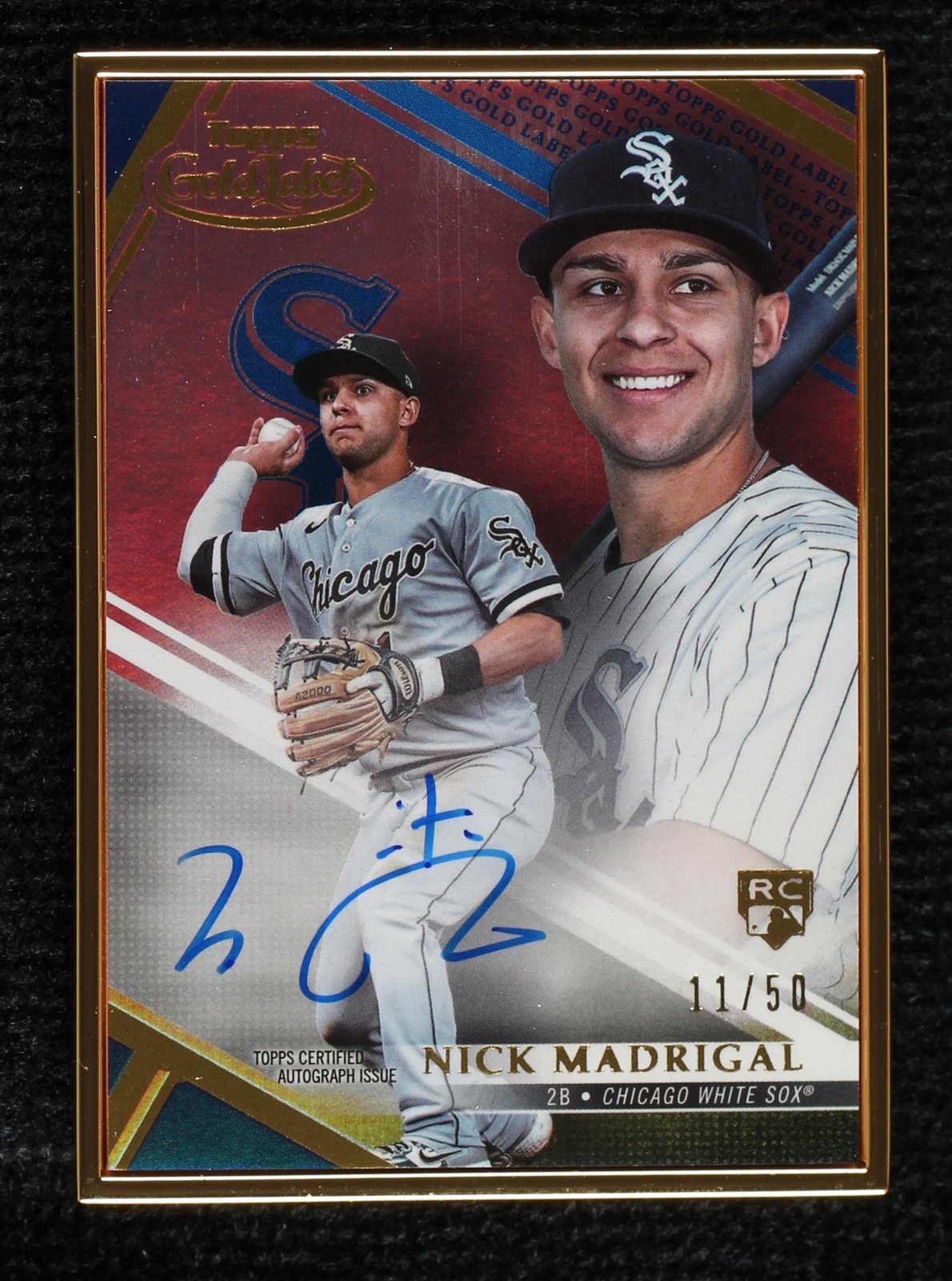 2021 Topps Gold Label - Framed Autographs Blue #FA-NM Nick Madrigal /50 ...
